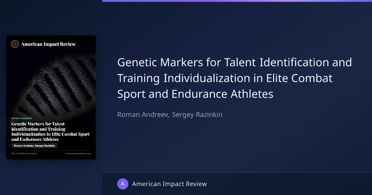Genetic Markers for Talent Identification and Training ...